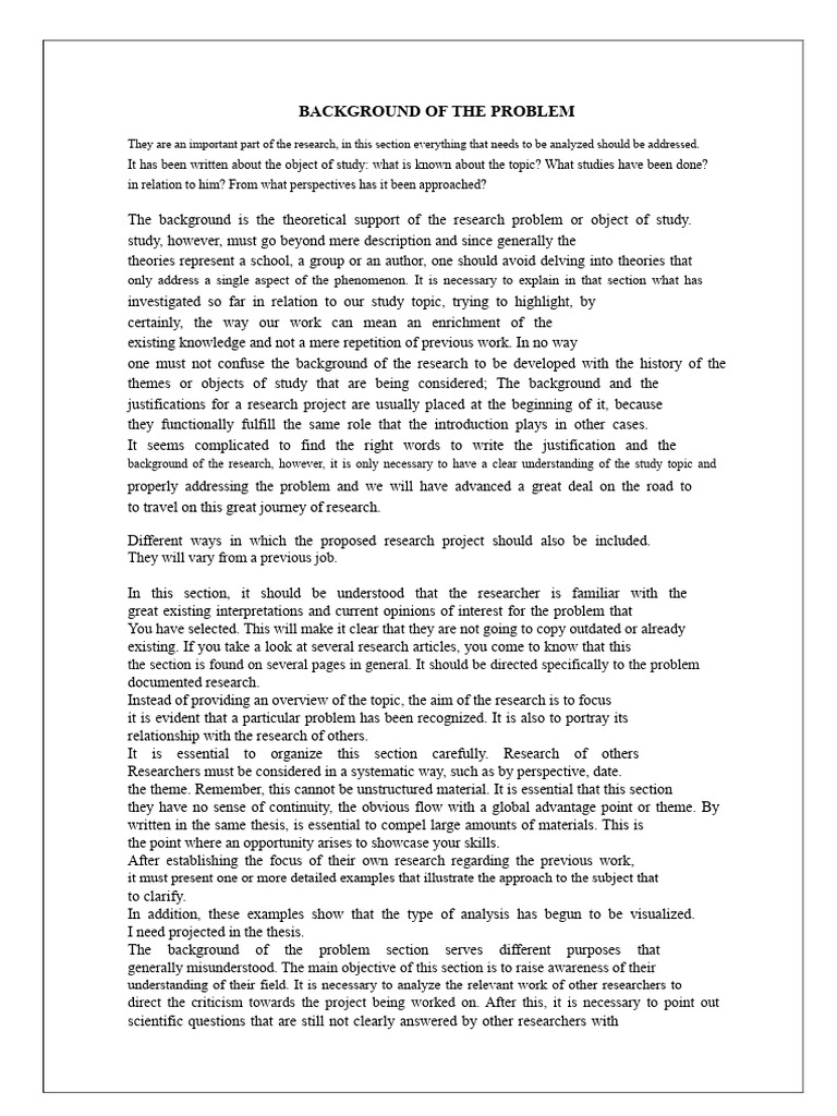 Background of The Problem | PDF | Hypothesis | Methodology