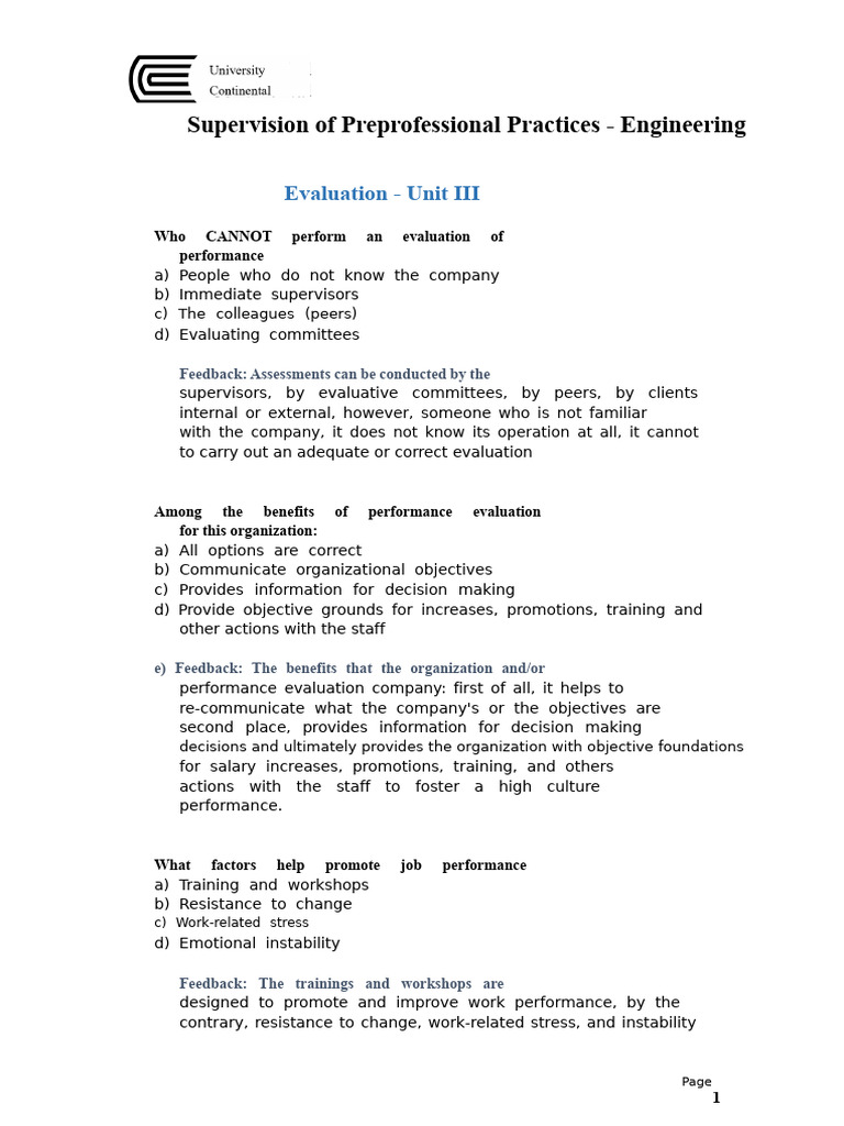 Self-Assessment Unit 3 - Tagged | PDF | Performance Appraisal | Skill