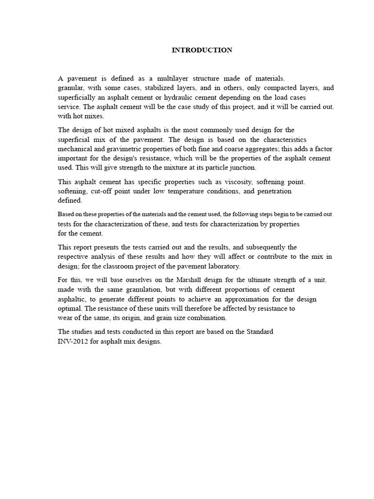 Marshall's Essay | PDF | Road Surface | Cement