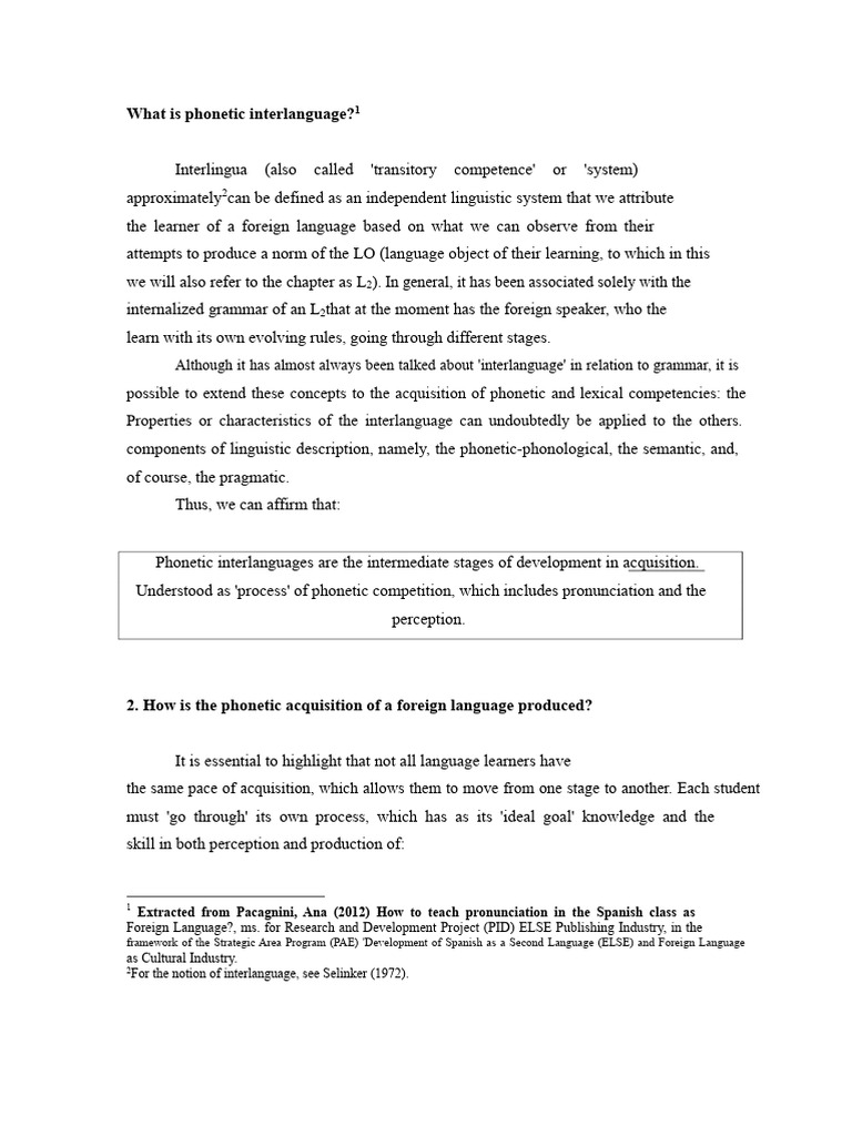 Characteristics of Phonetic Interlanguage | PDF | Phoneme | Phonology
