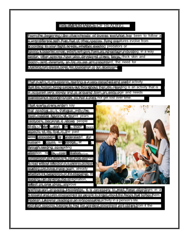 Activity 1 Importance of Reading | PDF | Knowledge | Idea