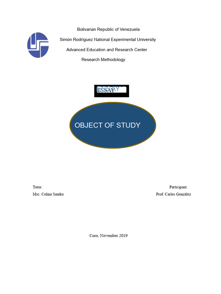 Essay Object Of Study Pdf Methodology Empirical Evidence
