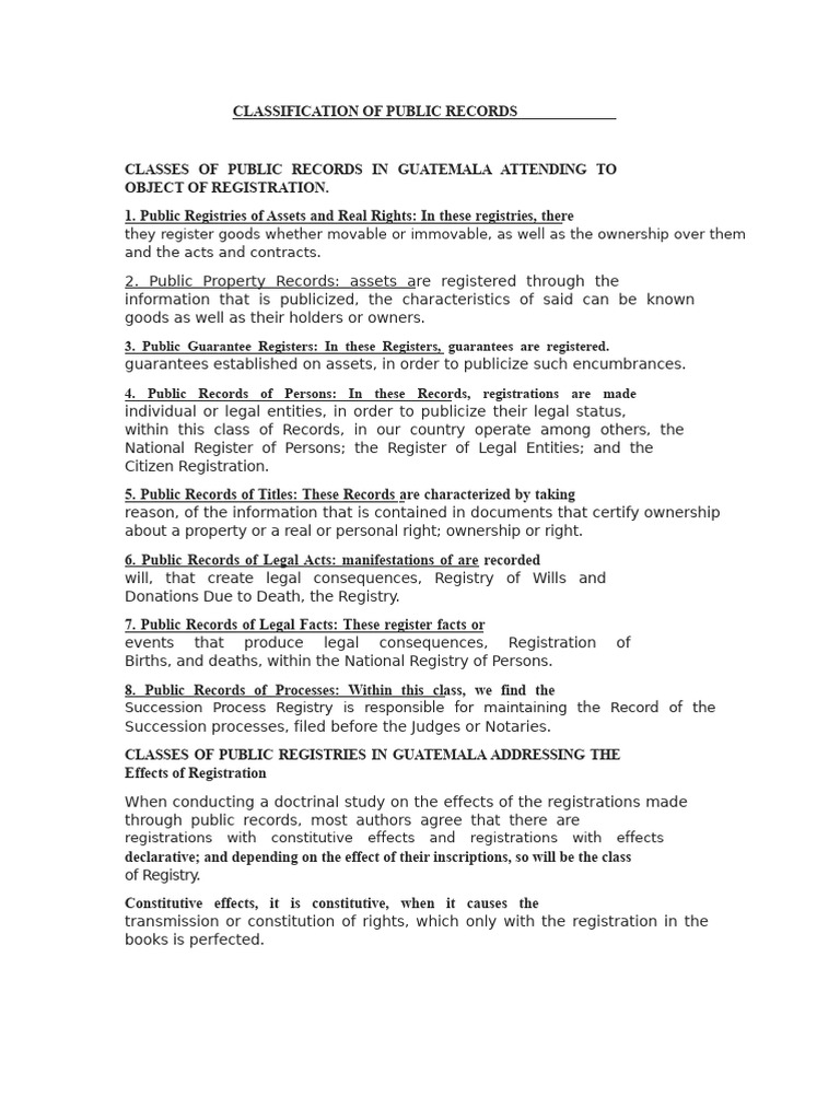 Public Records Classification in Guatemala | PDF | Ownership | Property