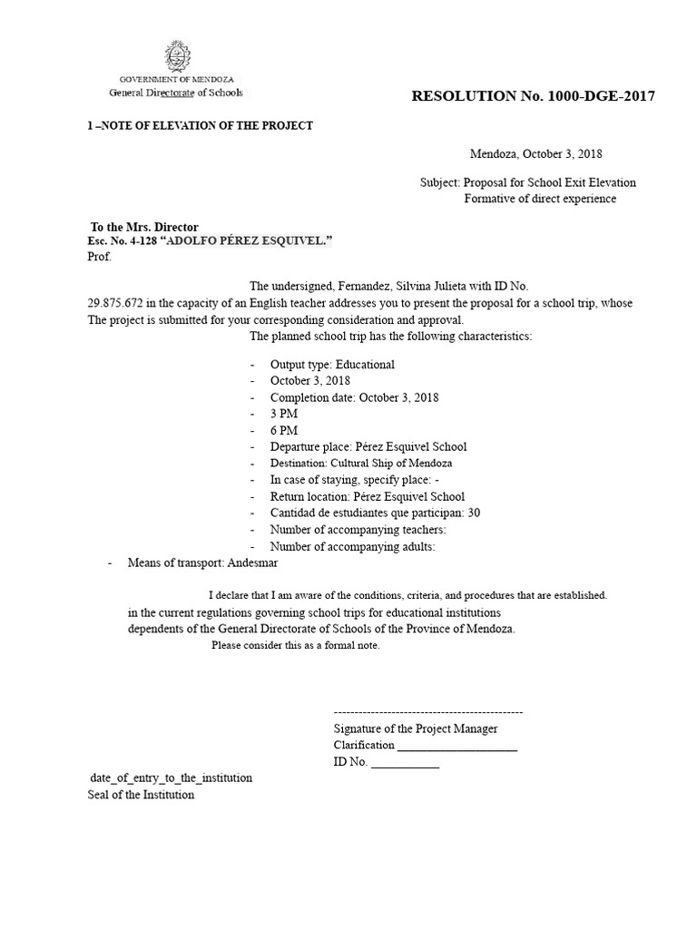 Resolution 1000 Educational Outings in Word Format | PDF | Knowledge ...