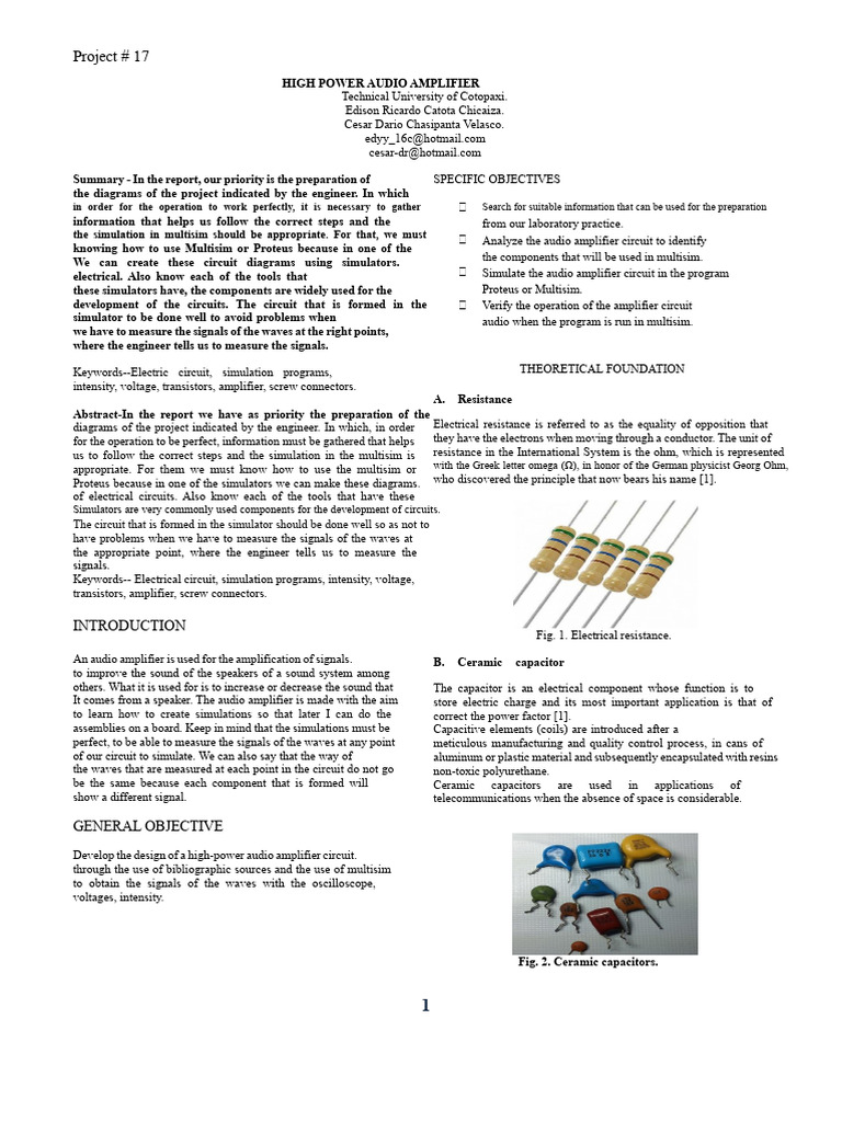 High Power Audio Amplifier | PDF | Capacitor | Amplifier