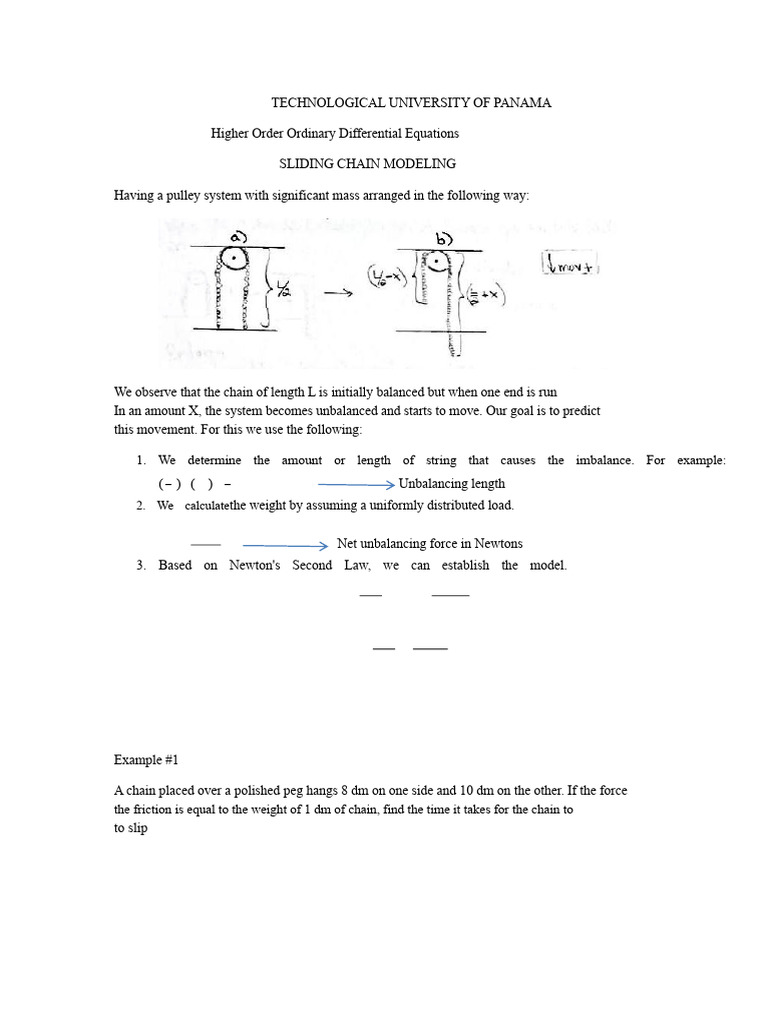 Modeling of Sliding Chains | PDF | Force | Equations