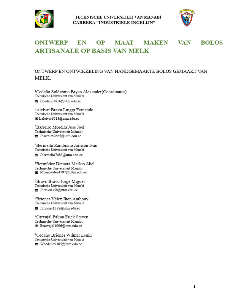 Ontwerp en Maken Van Artisanale Bolos Op Basis Van Melk | PDF