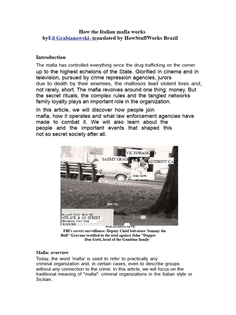 Italian Mafia Structure Explained | PDF | American Mafia | Crime & Violence