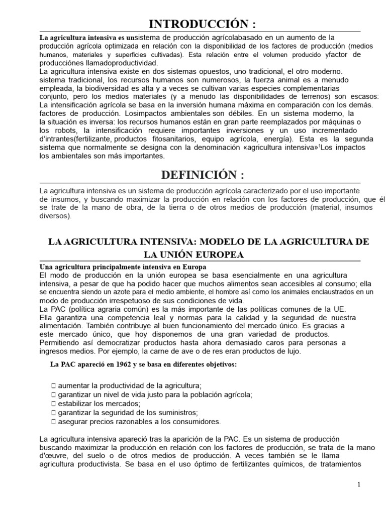 Exposición Sobre La Agricultura Intensiva Tradicional Samady | PDF ...