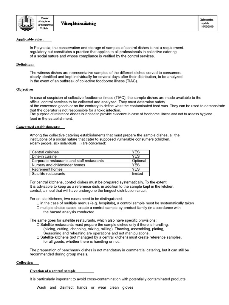 Witness Dishes in Catering | PDF | Foodborne Illness | Foods