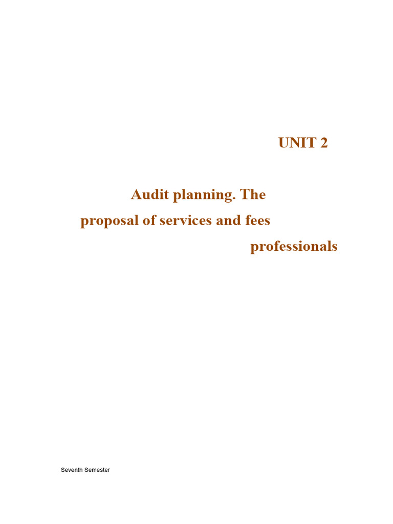 Audit Planning | PDF | Audit | Internal Control