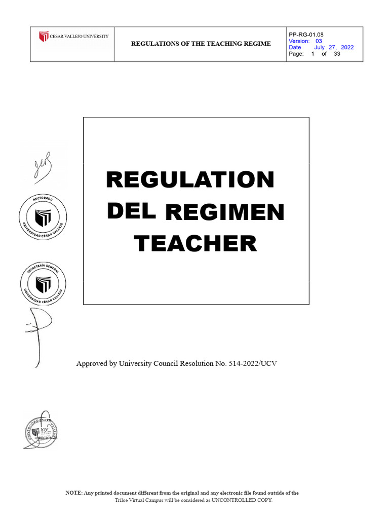 Teaching Regime Regulations | PDF | Academic Degree | Residency (Medicine)