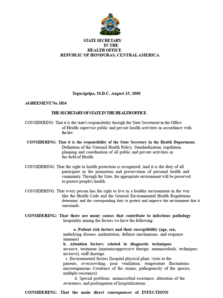 Human Rights Standard Agreement 1824-08 | PDF | Infection | Hand Washing