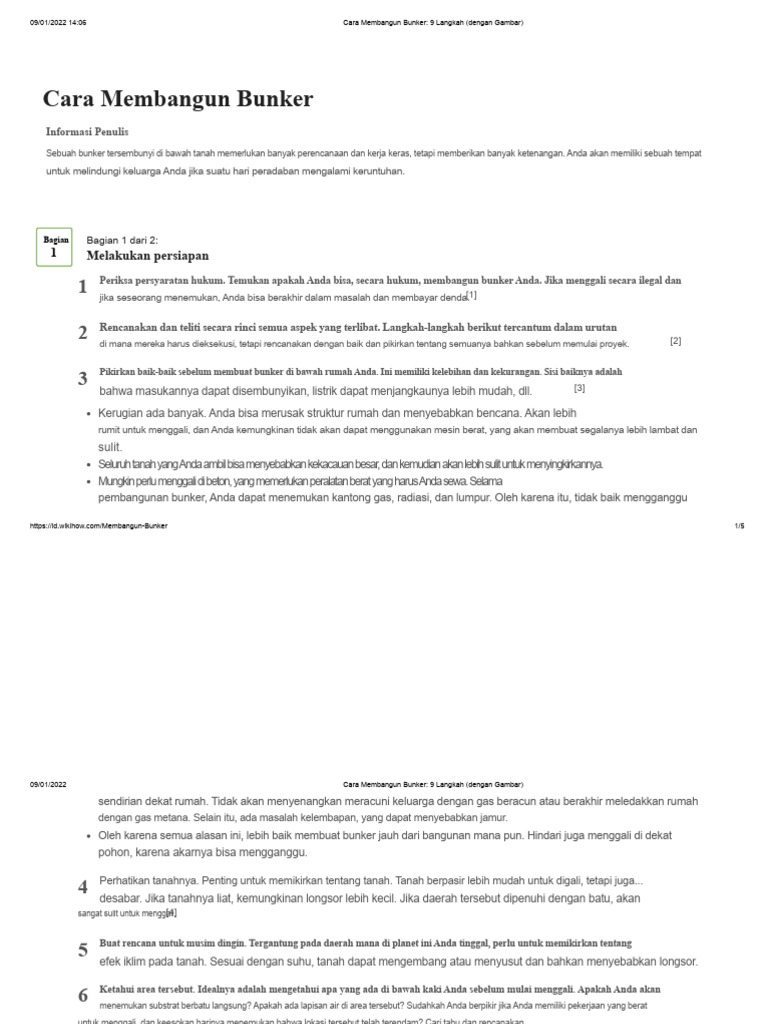 Cara Membangun Bunker: 9 Langkah (Dengan Gambar) | PDF