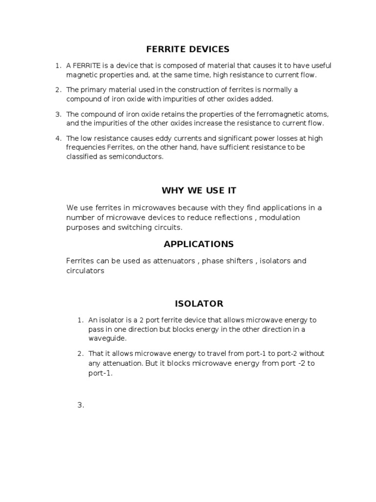 Ferrite Devices: Uses and Applications | PDF | Home & Garden | Science ...