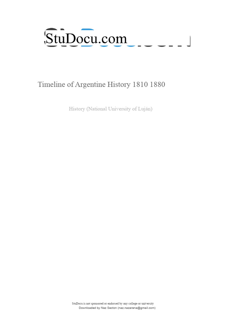 Timeline History Argentina 1810 1880 | PDF | South America | Argentina