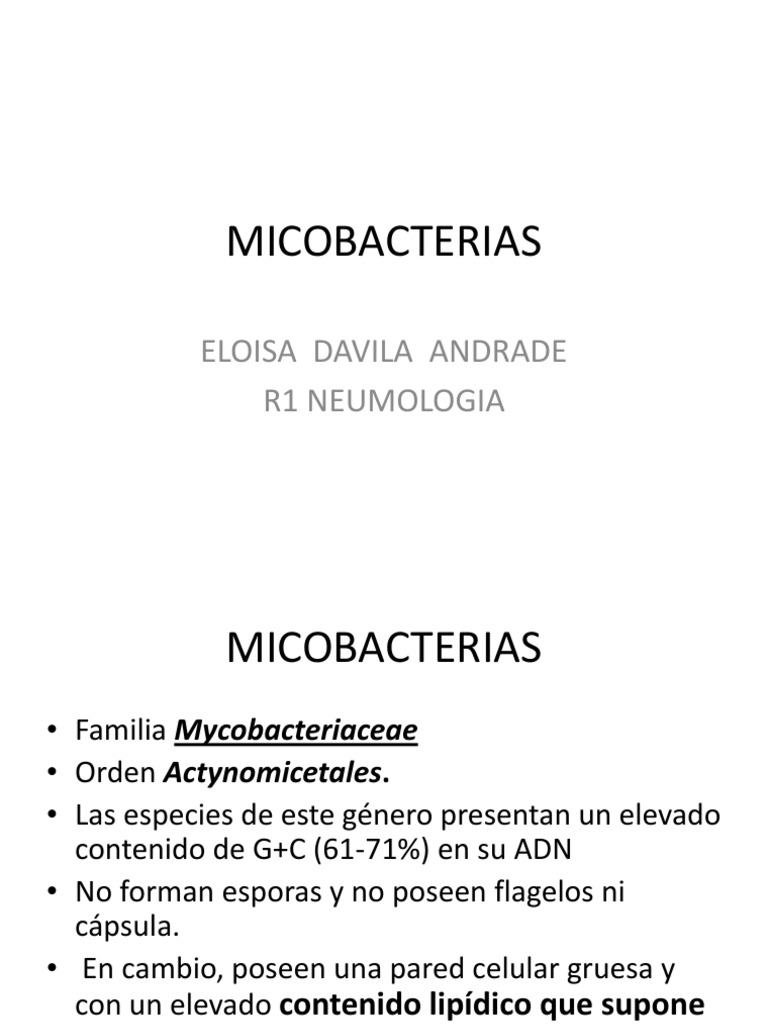 Características de las Micobacterias | PDF | Mycobacterium | Tuberculosis