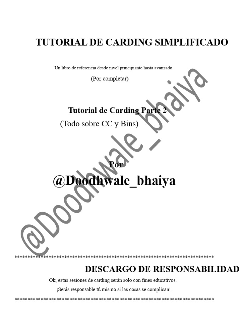 Tutorial de Carding Por Doodhwala Parte 2 | PDF | Tarjeta de crédito ...