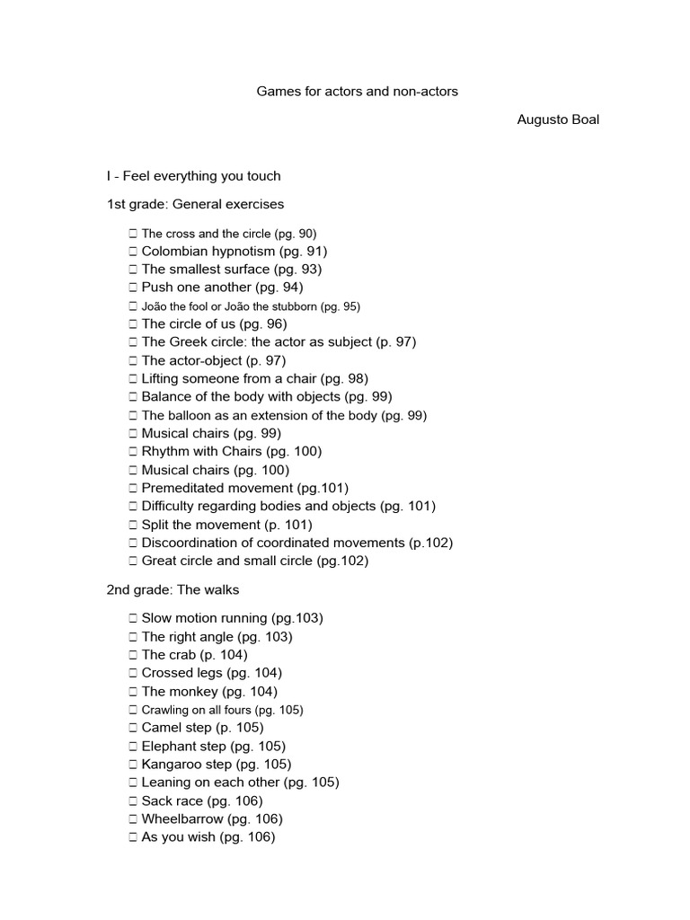 Theatre of the Oppressed Games Guide | PDF