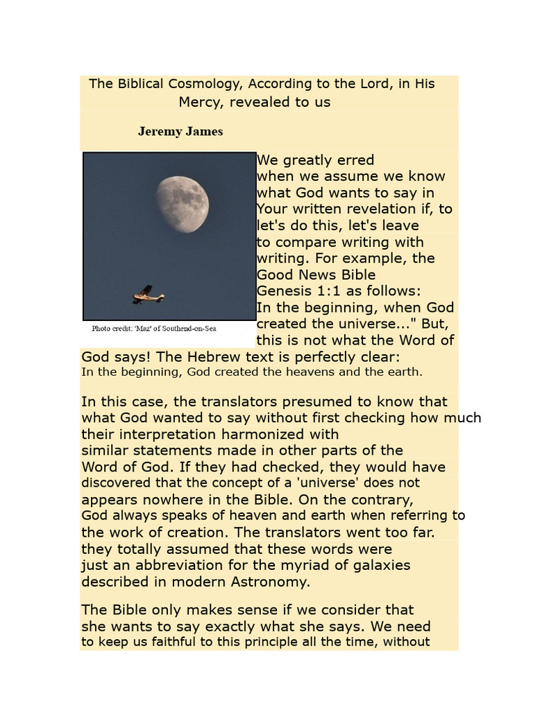 Biblical Cosmology PDF | PDF | Genesis Creation Narrative | Heaven