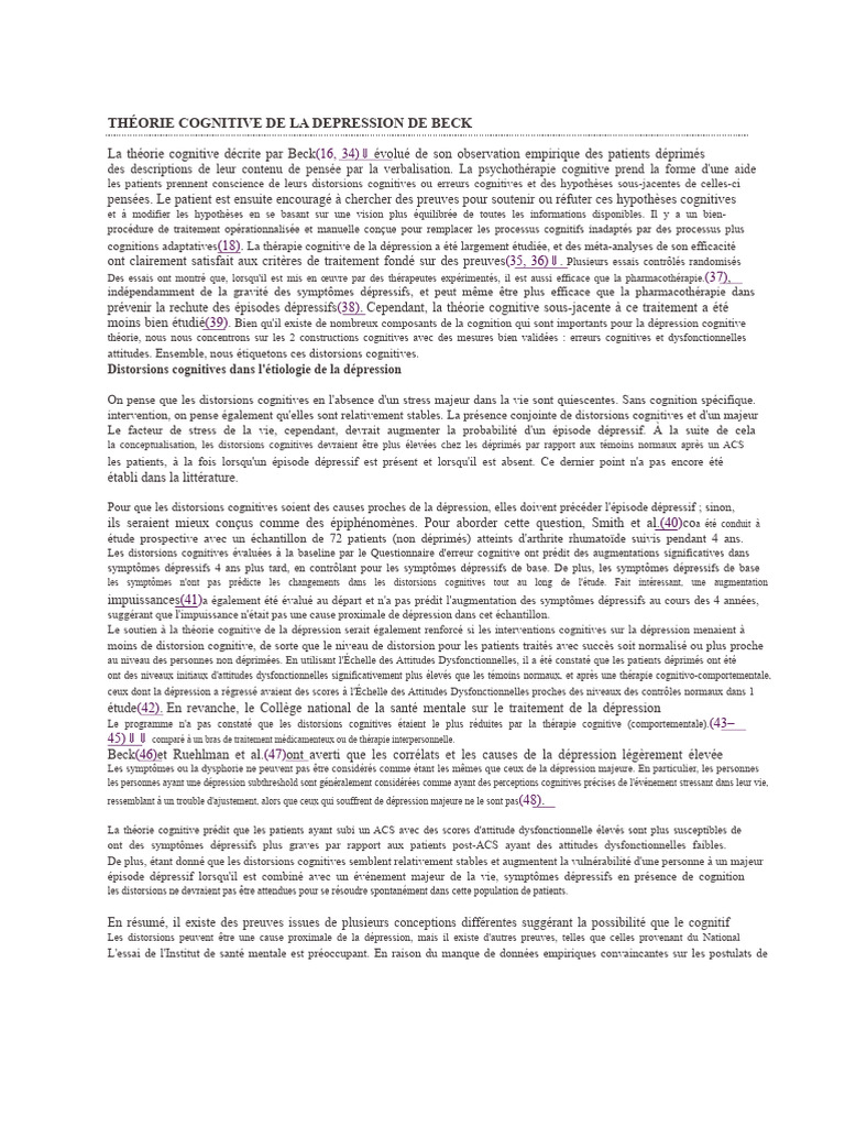 Triade cognitive de Beck et dépression | PDF | Dépression (psychiatrie ...