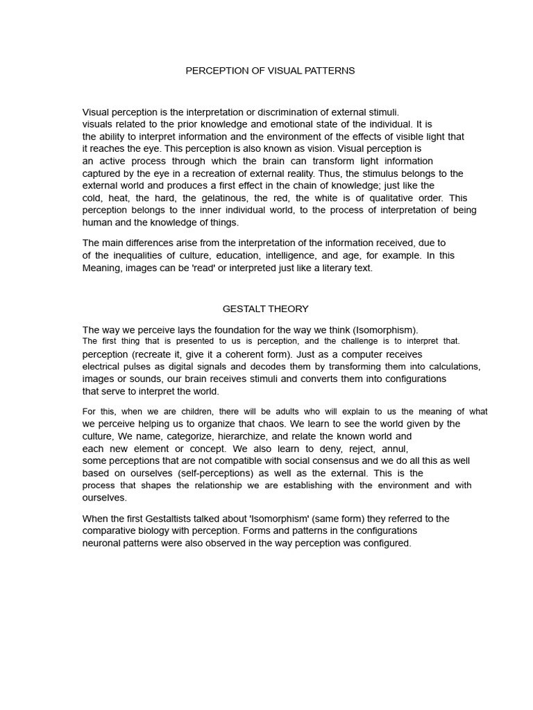 Understanding Visual Perception and Gestalt Theory | PDF | Perception ...