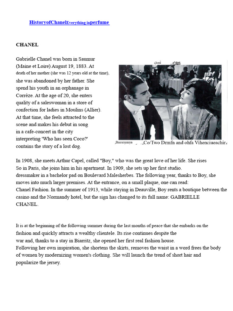 The History of Chanel | PDF | Perfumery | Perfume