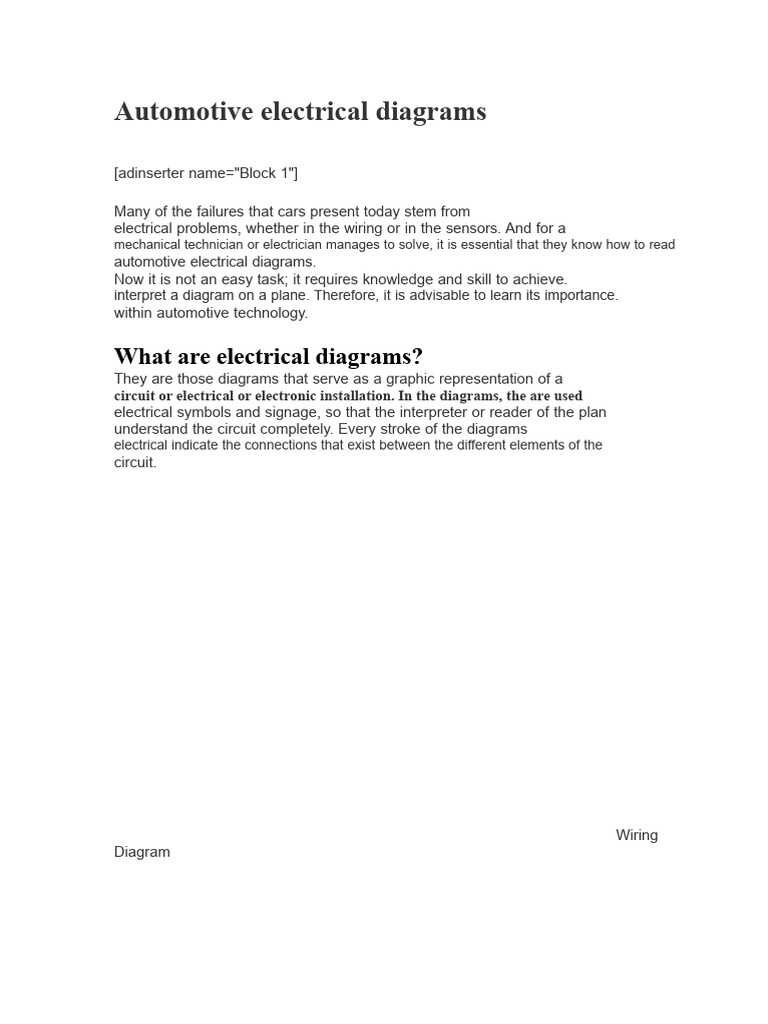 Understanding Automotive Electrical Diagrams | PDF | Electrical Network ...