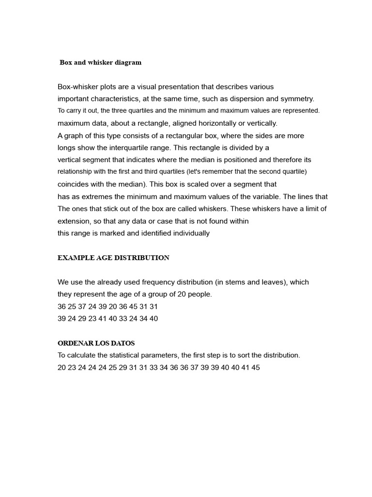 Box and Whisker Diagram | PDF | Quartile | Descriptive Statistics
