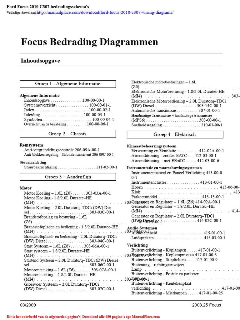Ford Focus 2010 c307 Bedrading Schema's | PDF