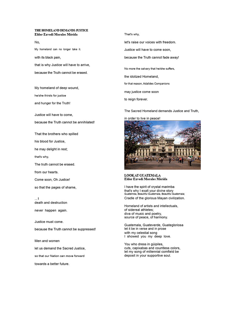20 Poems To The Homeland, Guatemala | PDF