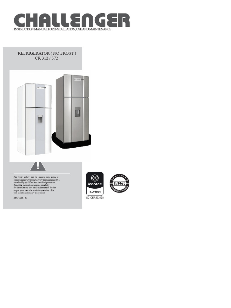 User Manual. | PDF | Refrigerator | Humidity