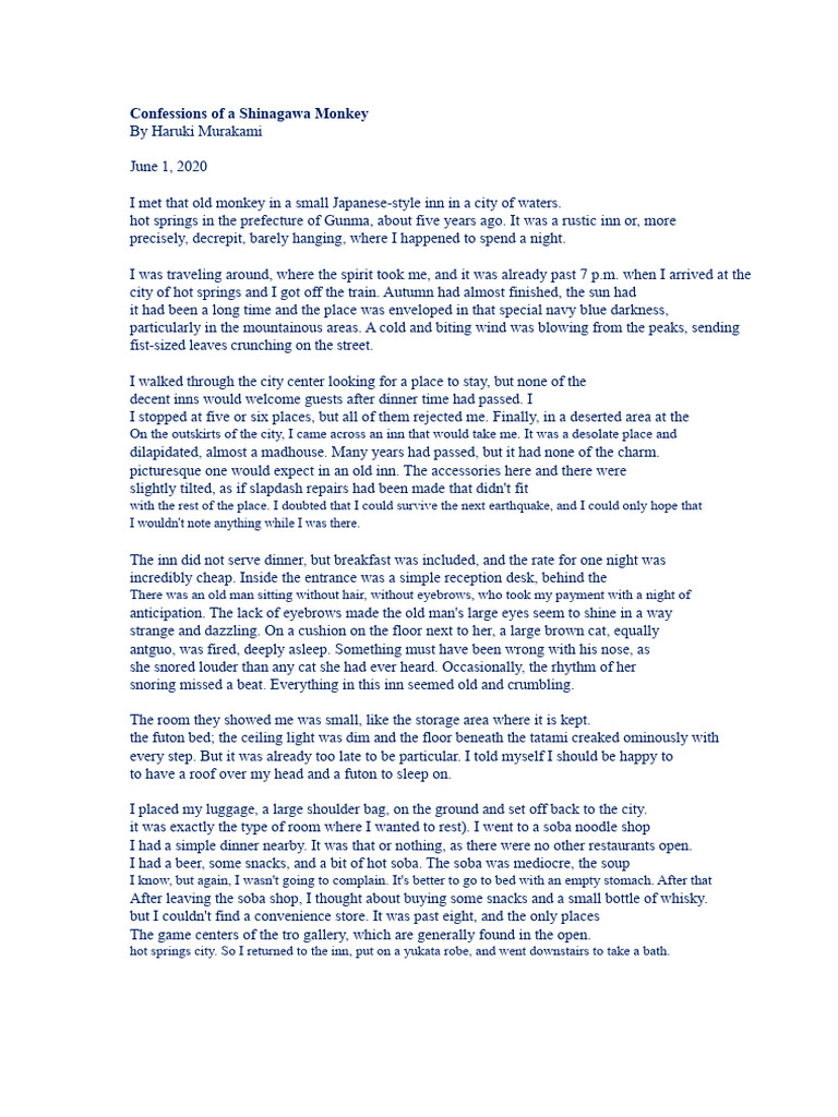 Confessions of A Shinagawa Monkey | PDF