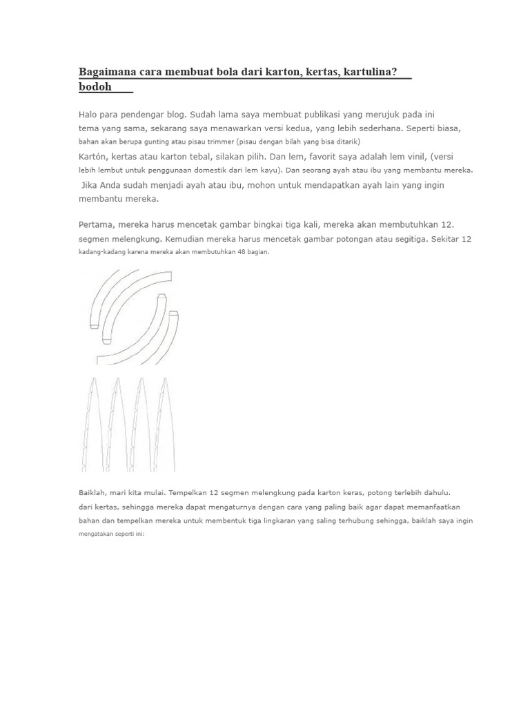 Cara Membuat Bola dari Karton dan Kertas | PDF