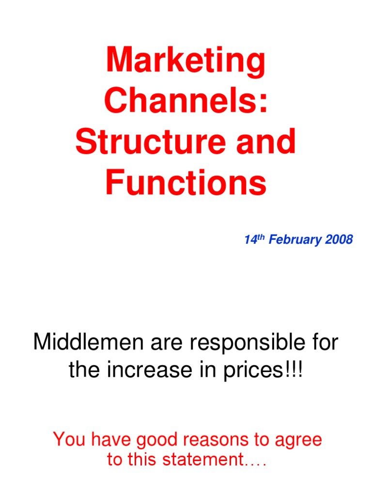 Session 1 - Marketing Channels, Structure and Functions | PDF | Retail ...