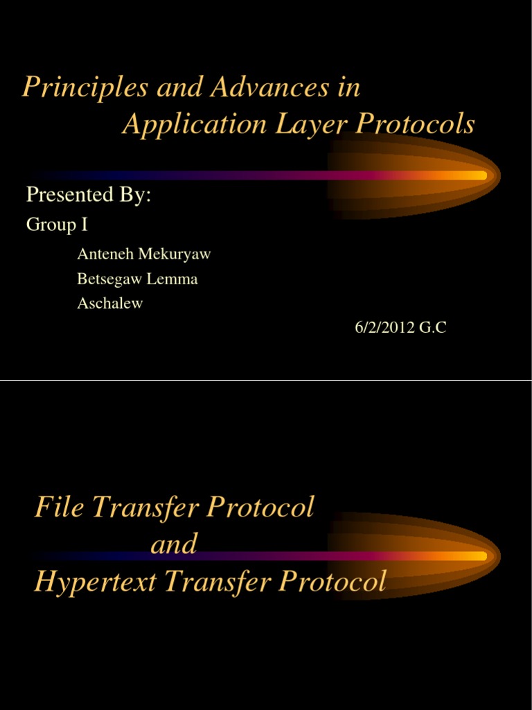 Principles and Advances in Application Layer Protocols FTP and HTTP | PDF | File Transfer ...