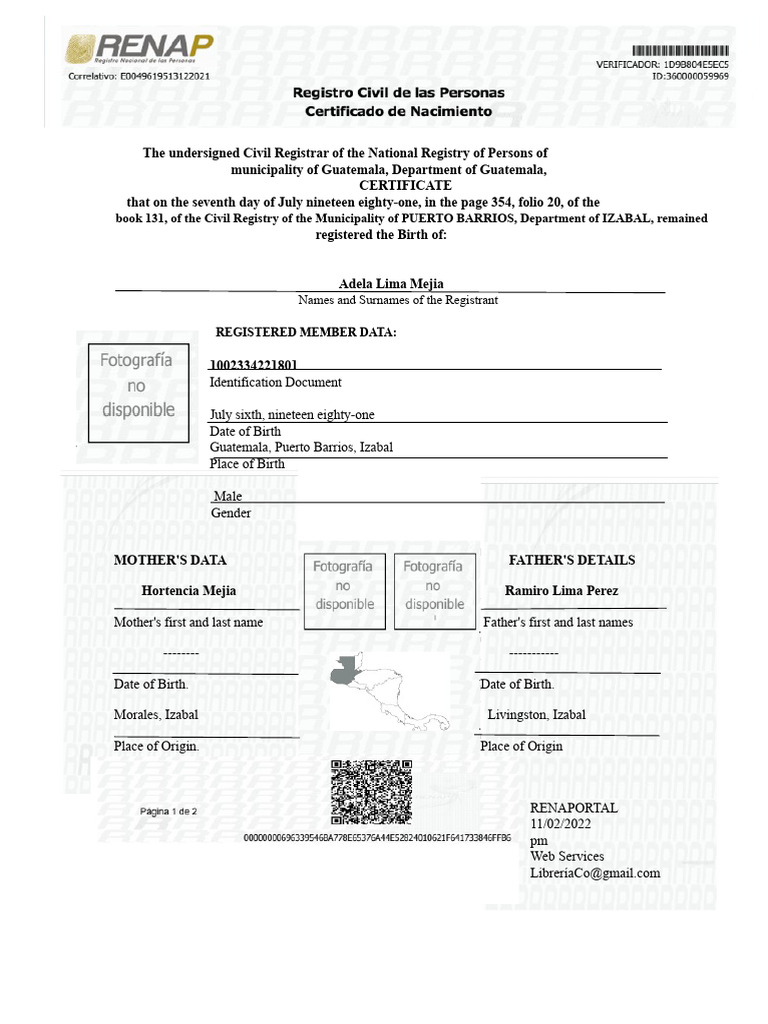 Editable BIRTH CERTIFICATE | PDF | Birth Certificate | Identity Document