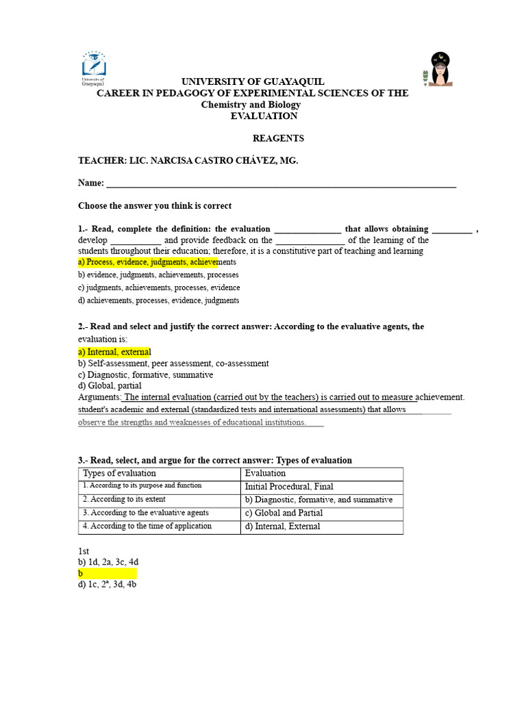 Final Evaluation Document. | PDF | Educational Assessment | Evaluation