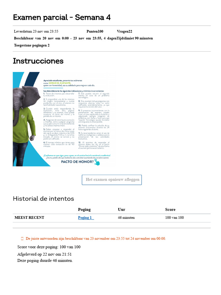 Tussentijdse Examen - Week 4 - Esp - Twede Blok-Engels I - (Groep b01 ...