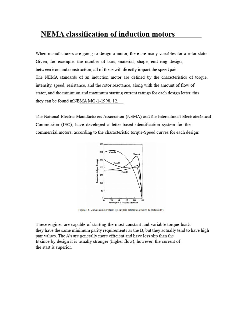 Nema Classification | PDF | Electric Motor | Electrical Components