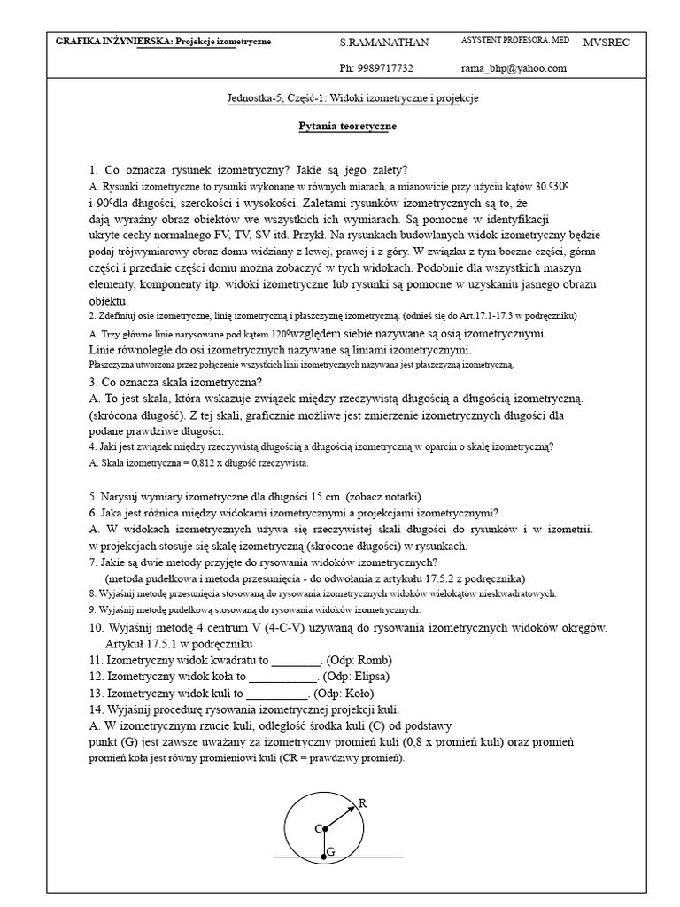 5.1 Izometryczne Rysunki - Baza Pytań | PDF