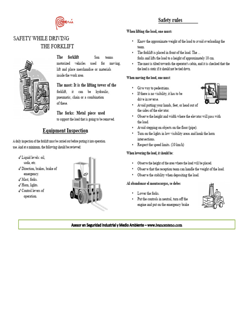 Forklift Safety Rules and Guidelines | PDF | Forklift | Vehicles