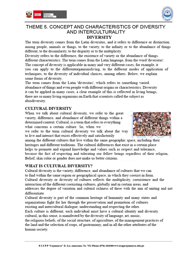 Topic 5 Concept and Characteristics of Diversity and Interculturality ...