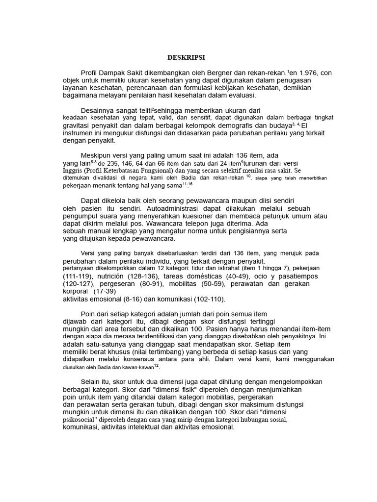 Test-SIP - Profil Konsekuensi Penyakit - Petunjuk | PDF