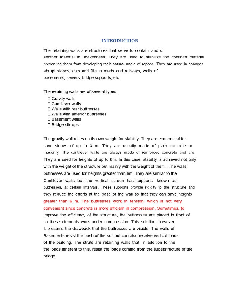 Gravity Walls | PDF | Concrete | Bending