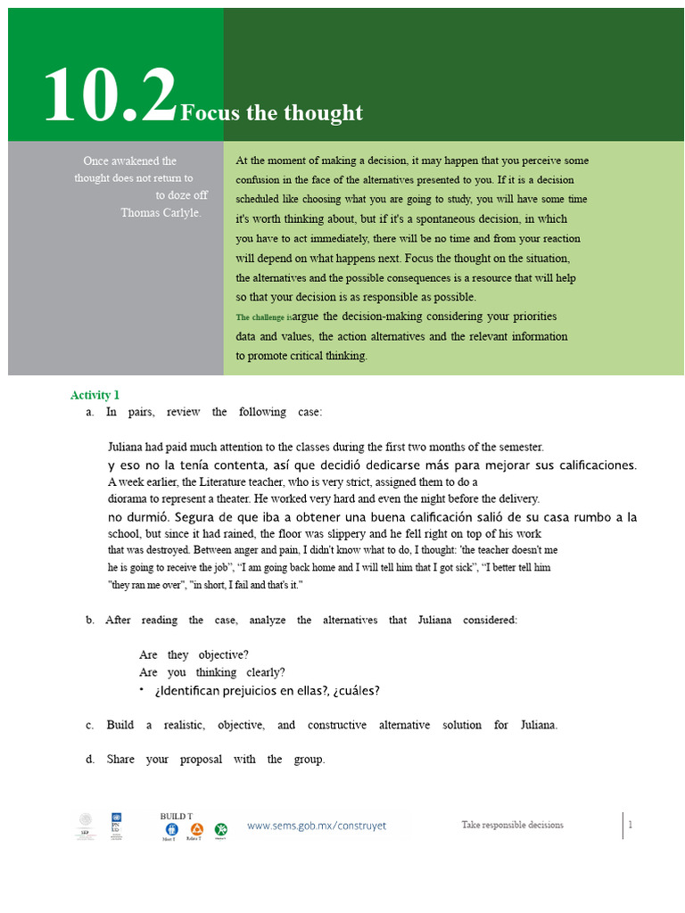 10.2 E Focusing Thought PDF | PDF | Thought | Emotions