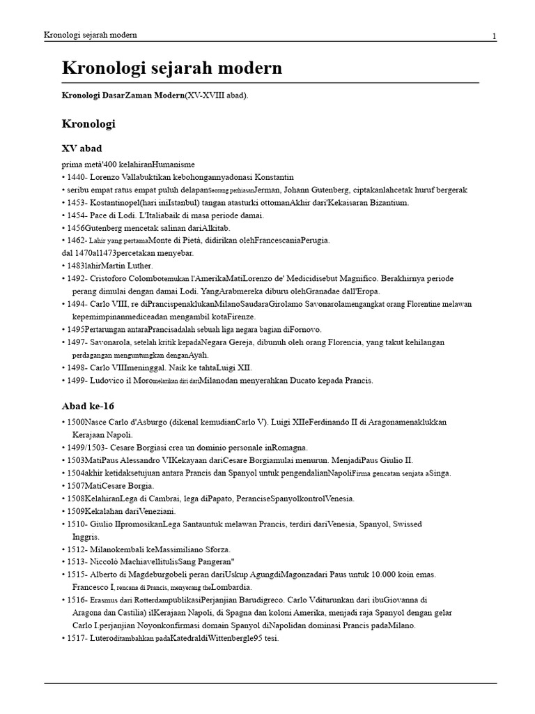 Kronologi Sejarah Modern | PDF