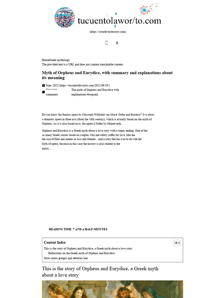Orpheus and Eurydice, A Greek Myth of Love, Summary and Explanation. | PDF | Orpheus | Hades