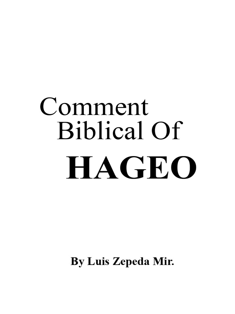 Biblical Commentary On Haggai | PDF | Ezra | Logos (Christianity)