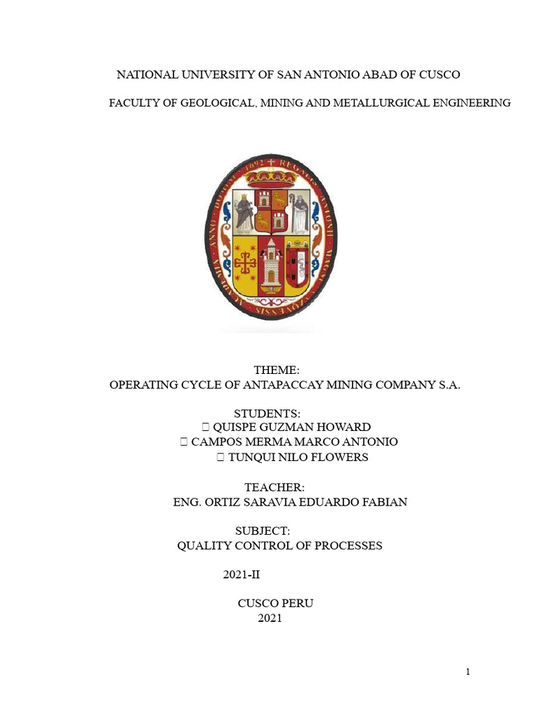 Antapaccay Mining Company Operating Cycle | PDF | Belt (Mechanical ...